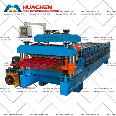 China Roof Sheet Double Deck Steel Roll Forming Machine Chain Drive for sale