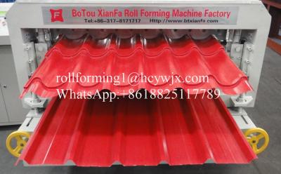 China Glazed Tile Trapezoidal Double Sheet Roll Forming Machine Width 1250MM for sale