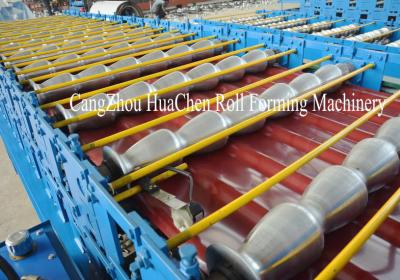 Chine Petit pain en acier solide de double couche de Metrocopo d'axe formant la machine 1250mm pour la tuile de toit à vendre
