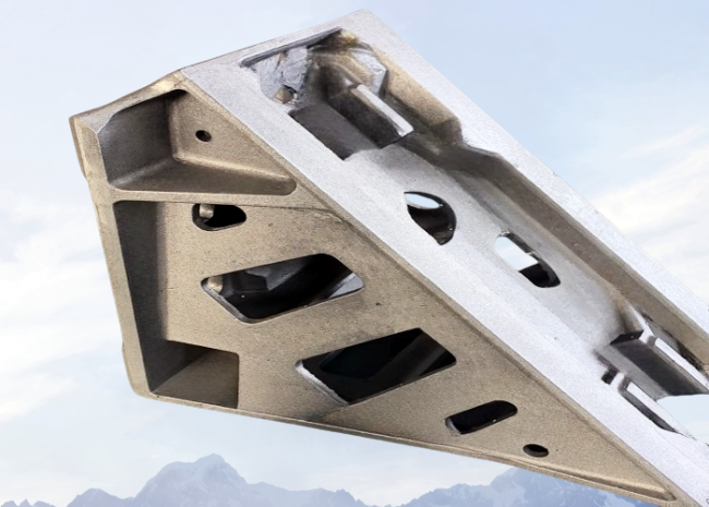 Technical drawing of HT300 Grey Iron Angle Table Casting