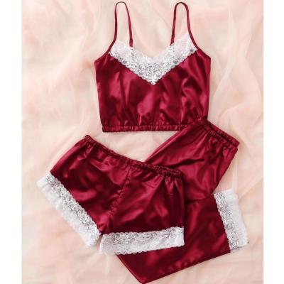 Κίνα Lingerie κομπινεζόν δαντελλών Floral προκλητικά πιτζάματα σατέν μεταξιού μόδας για των γυναικών προς πώληση