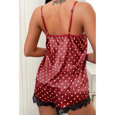 Κίνα Soft Underwear Satin Lace Floral Edge Sleepwear Sexy Tempt Pajamas For Women Lingerie προς πώληση