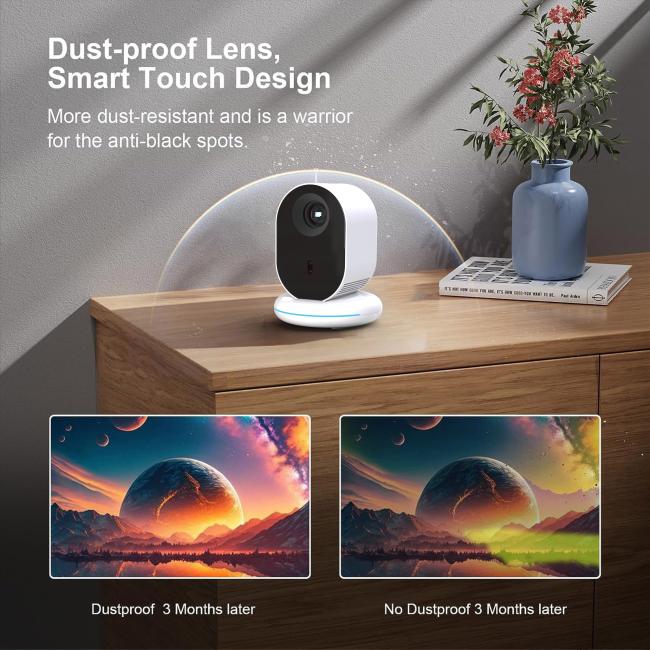 Projector in use during outdoor camping with family