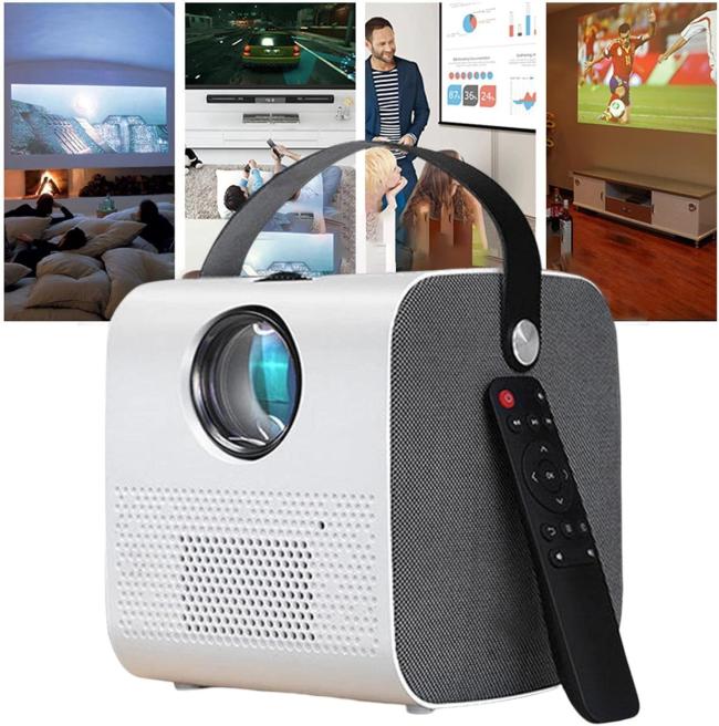 Q3 Mini Projector showing WiFi 6 and Bluetooth 5.0 connectivity features