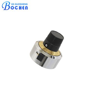 China Gold Turn Counting Dial Metal Potentiometer Dial Knob For Wirewound Potentiometer H-23-6A for sale