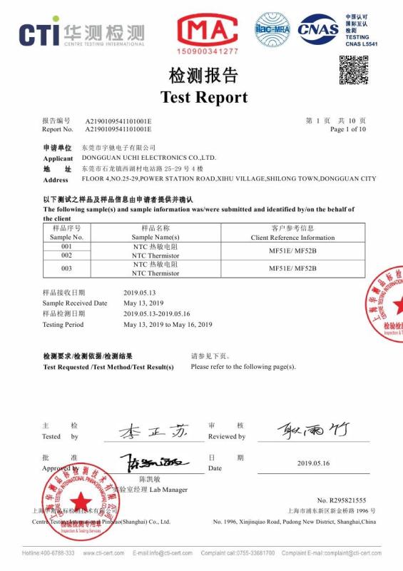 RoHS - Guangdong Uchi Electronics Co.,Ltd