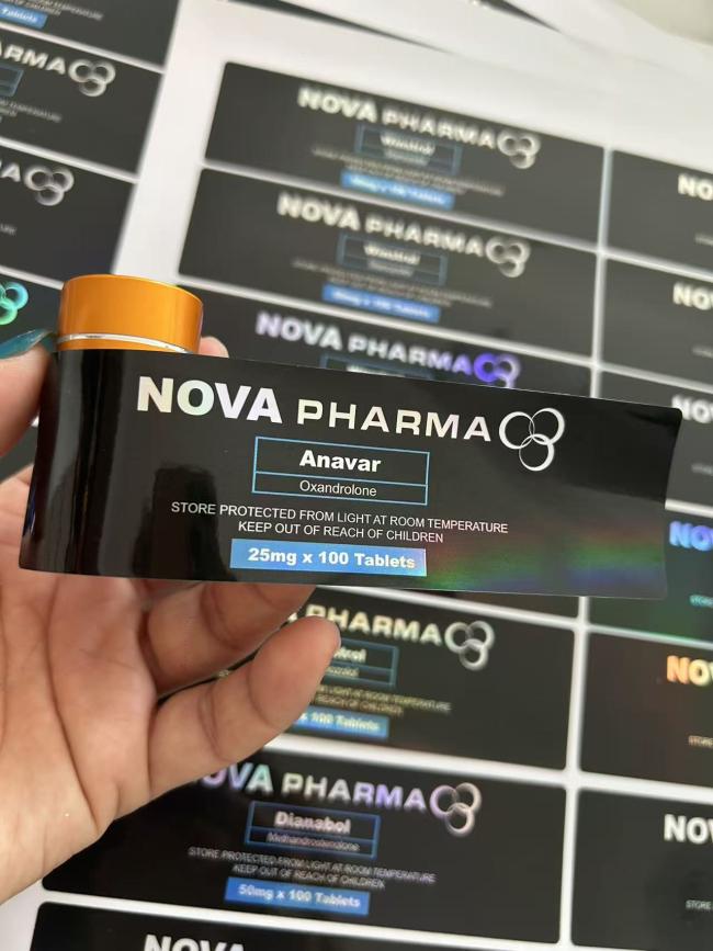 Anavar 20mg PET plastic bottle label sample 3