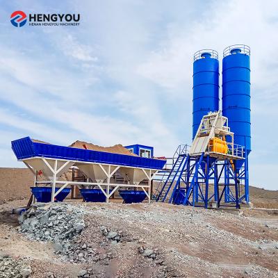 China 50m3/h 60m3/h Portable Concrete Batch Plant Fully Automatic Concrete Batching and Mixing Plant for sale