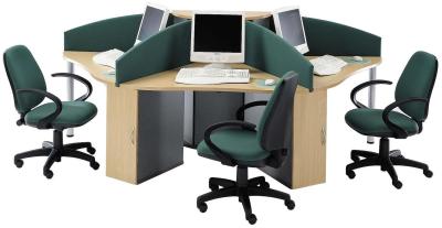 Chine Séparations matérielles en bois modernes de meubles de bureau pour le service d'OEM de 3 personnes à vendre