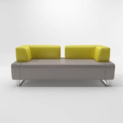 Chine Sofa en cuir durable de pièce de réception de bureau réglé avec le cadre d'acier inoxydable à vendre