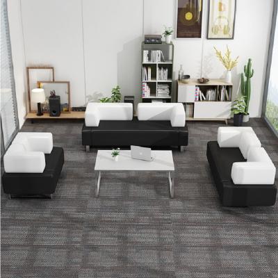 Chine Sofa en cuir durable de pièce de réception de bureau réglé avec le cadre d'acier inoxydable à vendre