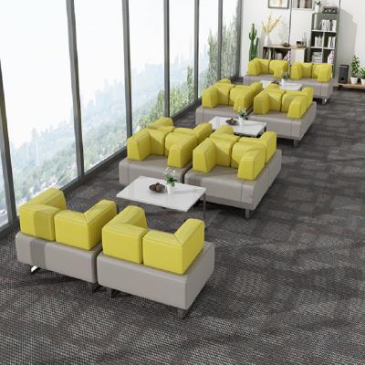 Chine Sofa en cuir durable de pièce de réception de bureau réglé avec le cadre d'acier inoxydable à vendre