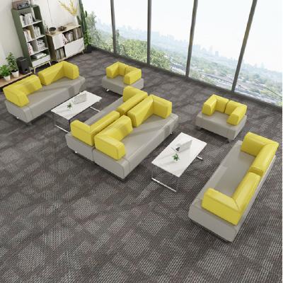 Chine Sofa en cuir durable de pièce de réception de bureau réglé avec le cadre d'acier inoxydable à vendre