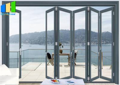Κίνα Εξωτερικές ακκορντέον πόρτες Bifold γυαλιού πλαισίων αργιλίου Patio μαύρες προς πώληση