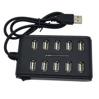 China CE RoHS 480Mbps 10 Port Hub Usb 2.0 Splitter de cabeçalho à venda