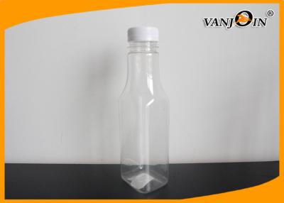 Cina Bottiglie di plastica del succo del collo dell'ANIMALE DOMESTICO lungo del quadrato con il cappuccio evidente 400ML del compressore per la pianta della bevanda in vendita