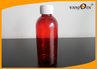 Cina le bottiglie di plastica liquide della medicina della farmacia ambrata dell'ANIMALE DOMESTICO 200ml/hanno graduato la bottiglia dello sciroppo con il coperchio in vendita