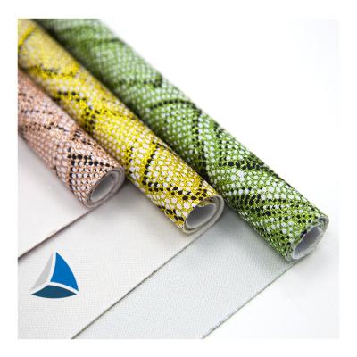 Cina Popular Abrasion-Resistant Glitter Leatherette Fabric With Elastic Cloth Backing For Shoes in vendita