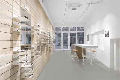 China L4 van het LEIDENE Optisch de Oogglazenrek 8mm Winkel Binnenlands Ontwerp Dik Aangemaakt Glas Te koop