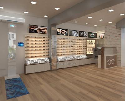 China Kabinetten van de de Winkelvertoning van het monomeerontwerp de Optische 10mm Aangemaakt Glas Te koop