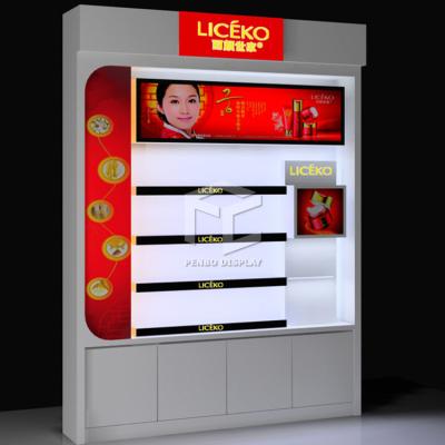 China A loja cosmética do projeto do monômero indica o suporte dos cuidados com a pele do suporte do MDF de 20mm à venda