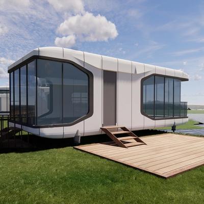 China Commercial building space capsule container home house hotel 2 bedroom 1 bathroom 1 kitchen design container house for sale