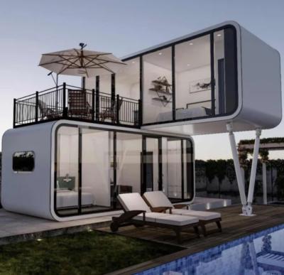 China Resort-Ready Deluxe Double Deck Apple Cabin Modern Homestay Holiday Cottage for sale