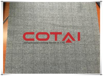 Cina Tessuto sottile del cappotto di inverno del tartan di Gray 5cm del tessuto 50 del poliestere poco chiaro della lana 40 in vendita