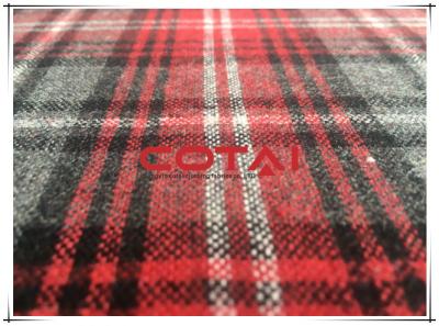 Cina Uno ha parteggiato plaid grigio rosso 30w di medium 5cm 11cm della flanella del tartan del tessuto sottile della lana in vendita
