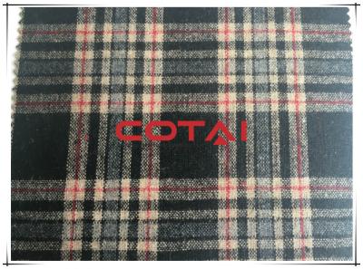 Cina La flanella d'annata una ha parteggiato tessuto nero di media grandezza della lana del plaid/tartan di 8cm in vendita