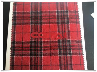 Cina Linea rossa singola flanella parteggiata del nero del fondo del tessuto della lana del tartan del tessuto medio della lana leggermente in vendita