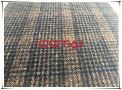 Cina Tessuto d'annata scuro leggero in azione, tessuto di miscela della lana dei rivestimenti di autunno 350g/m della lana del plaid in vendita