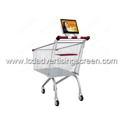 Cina Il contrassegno dell'interno di USB/deviazione standard Digital visualizza 10,1» carretti del carrello del supermercato in vendita