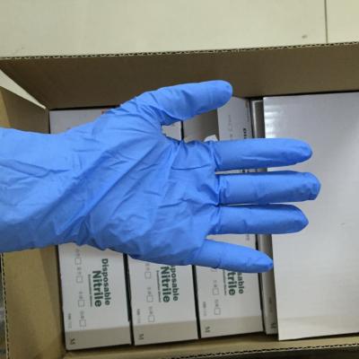 Cina Protezione eliminabile della mano dei guanti protettivi del nitrile con la banda del poliestere di ESD in vendita