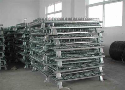 Cina gabbie pieghevoli bianche d'argento della rete metallica per protezione contro la corrosione di stoccaggio del magazzino in vendita