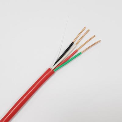 China UL FPLR 4C 14AWG condutor de cobre sólido não blindado PVC vermelho par trançado cabo de alarme de incêndio à venda