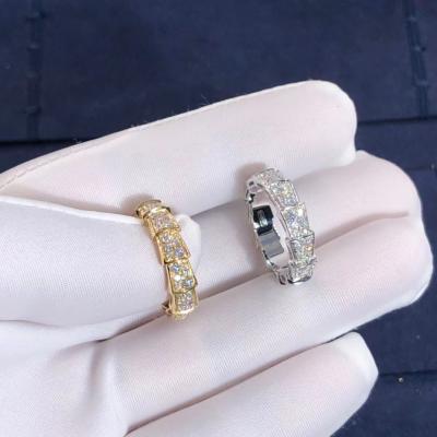 Κίνα Το εργοστάσιο καθιστά το δαχτυλίδι 18k οχιών BVLGARI Serpenti χρυσό και τα πραγματικά διαμάντια αυξήθηκαν χρυσός προς πώληση