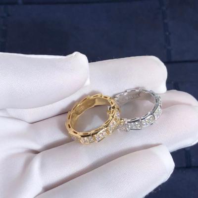 Κίνα Το εργοστάσιο καθιστά το δαχτυλίδι 18k οχιών BVLGARI Serpenti χρυσό και τα πραγματικά διαμάντια αυξήθηκαν χρυσός προς πώληση