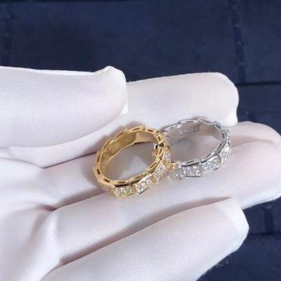Κίνα Το εργοστάσιο καθιστά το δαχτυλίδι 18k οχιών BVLGARI Serpenti χρυσό και τα πραγματικά διαμάντια αυξήθηκαν χρυσός προς πώληση