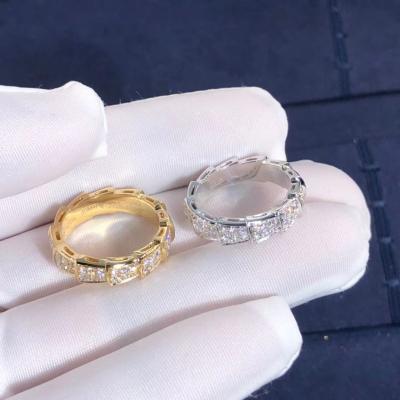 Κίνα Το εργοστάσιο καθιστά το δαχτυλίδι 18k οχιών BVLGARI Serpenti χρυσό και τα πραγματικά διαμάντια αυξήθηκαν χρυσός προς πώληση