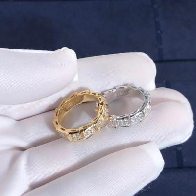 Κίνα Το εργοστάσιο καθιστά το δαχτυλίδι 18k οχιών BVLGARI Serpenti χρυσό και τα πραγματικά διαμάντια αυξήθηκαν χρυσός προς πώληση