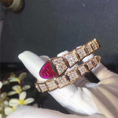 Κίνα Βραχιόλι BR856126 Serpenti κοσμήματος πολυτέλειας με το κεφάλι Rubellite, βραχιόλι 18K βραχιολιών διαμαντιών προς πώληση