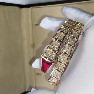 Κίνα Βραχιόλι BR856126 Serpenti κοσμήματος πολυτέλειας με το κεφάλι Rubellite, βραχιόλι 18K βραχιολιών διαμαντιών προς πώληση