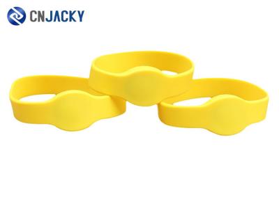 Cina Polsino del silicone di giallo RFID della prova TK4100 dell'acqua, polsini scrivibili in vendita