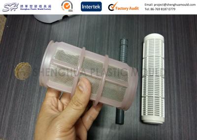 China Injeção feita sob encomenda filtro moldado do plástico do PA 66 do nylon da poliamida com malha de nylon à venda