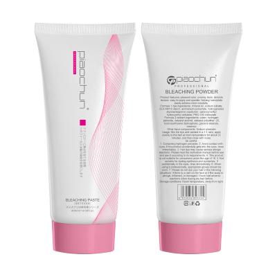Salon professionnel 400g Crème de blanchiment de cheveux Permanente Formule douce Texte fine Pas de stimulation Couleur naturelle de cheveux Private