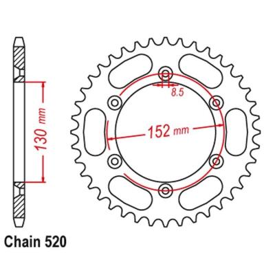 중국 BMW G450X에 맞춤 520 48T/51T 금 알루미늄 후방 스프로켓 오늘 자전거 업그레이드 판매용