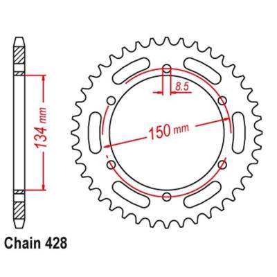 중국 카와사키용 맞춤형 428 48T 50T 오토바이 KMX 125 스프록트 KMX125 KMX200 A3 스틸 판매용