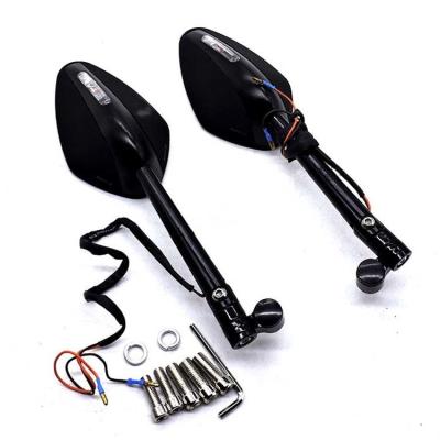 Κίνα Μαύρο Custom CNC Αλουμίνιο LED Φως Rearview Mirror πλευρικοί καθρέφτες για ηλεκτρικό σκούτερ προς πώληση