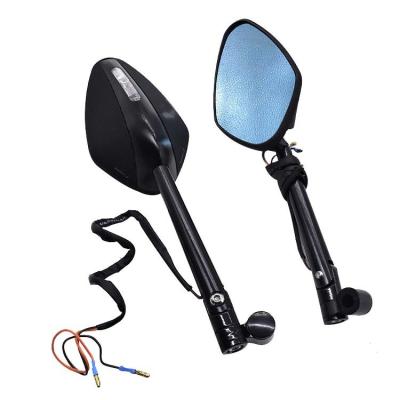 Κίνα Μαύρο Custom CNC Αλουμίνιο LED Φως Rearview Mirror πλευρικοί καθρέφτες για ηλεκτρικό σκούτερ προς πώληση